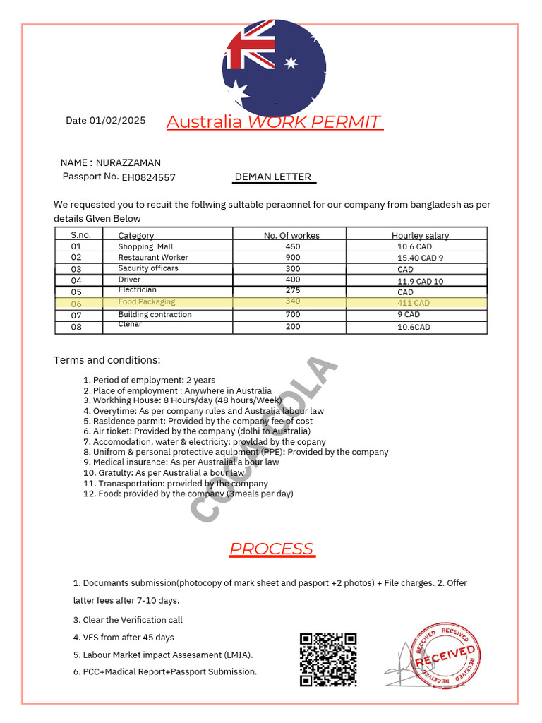 Work Permit PDF | PDF