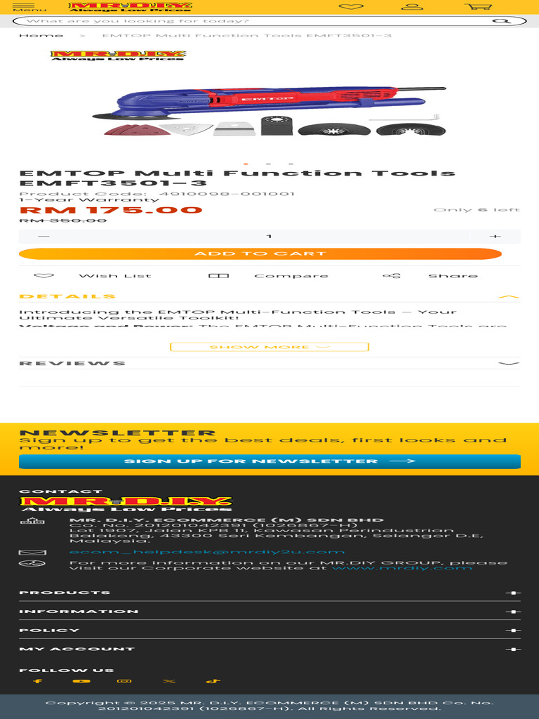 Emtop Multi Function Tools Emft3501-3 MR - Diy | PDF