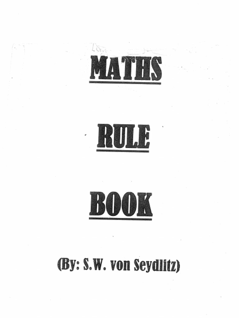 Maths Rule Book | PDF