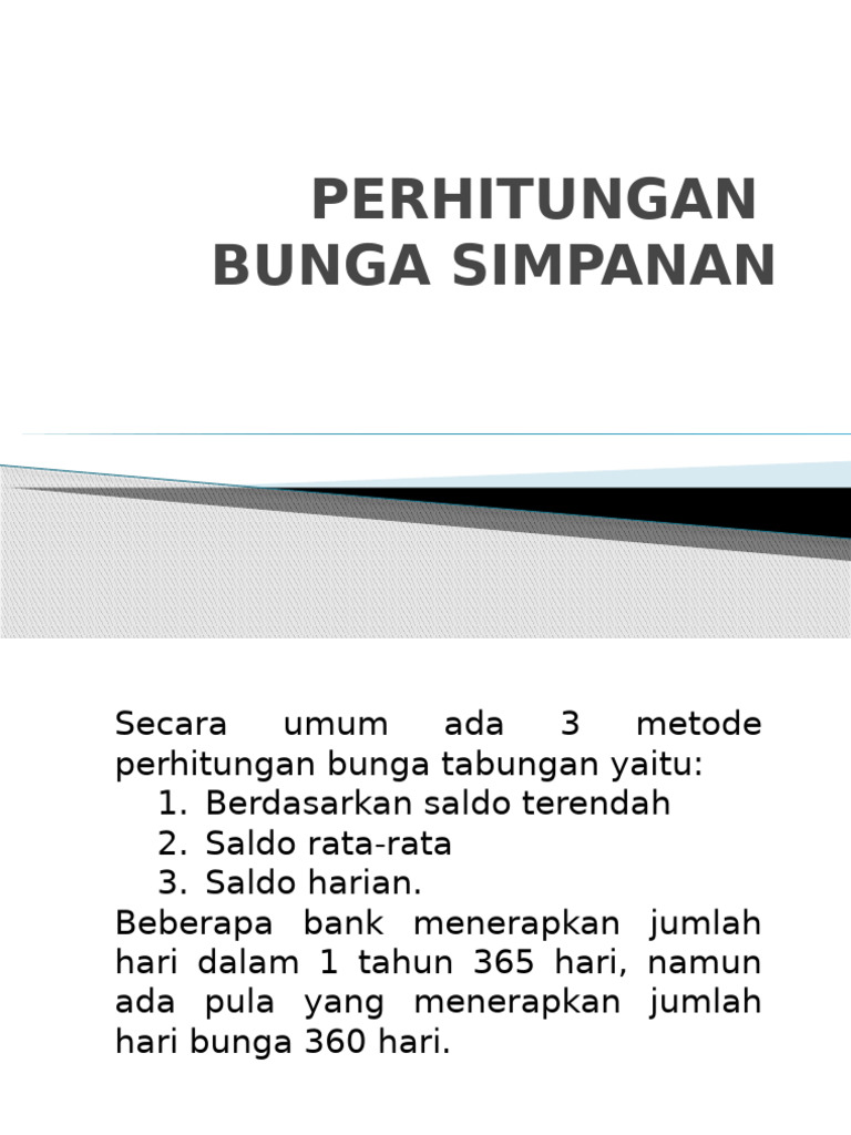 Cara Hitung Bunga Tabungan | PDF