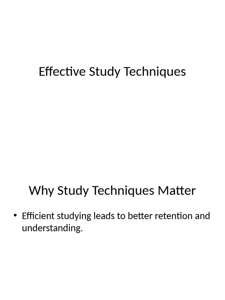 Effective Study Techniques | PDF