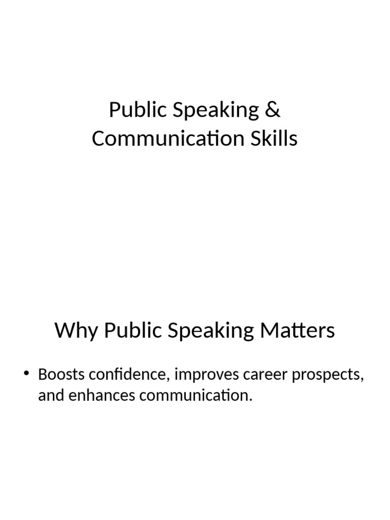 Master Public Speaking Skills | PDF