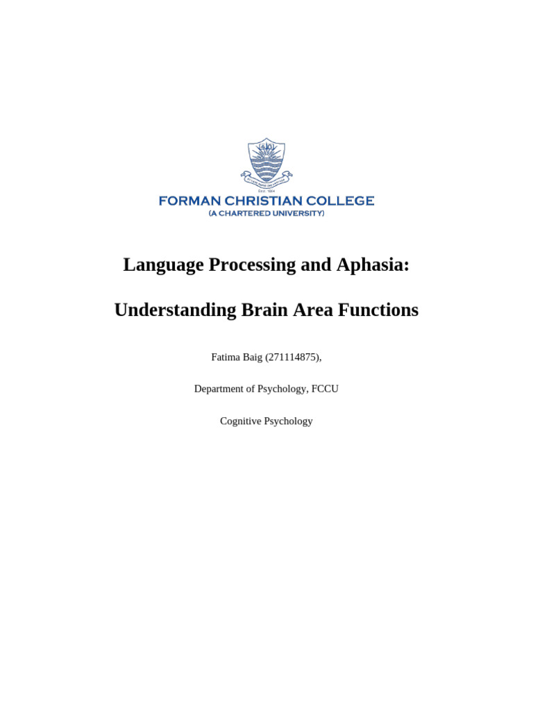 Language Processing and Aphasia | PDF | Aphasia | Speech