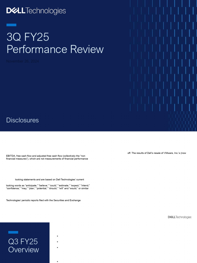 Dell Q3 FY25 Performance Review - 202411 | PDF | Dell | Income