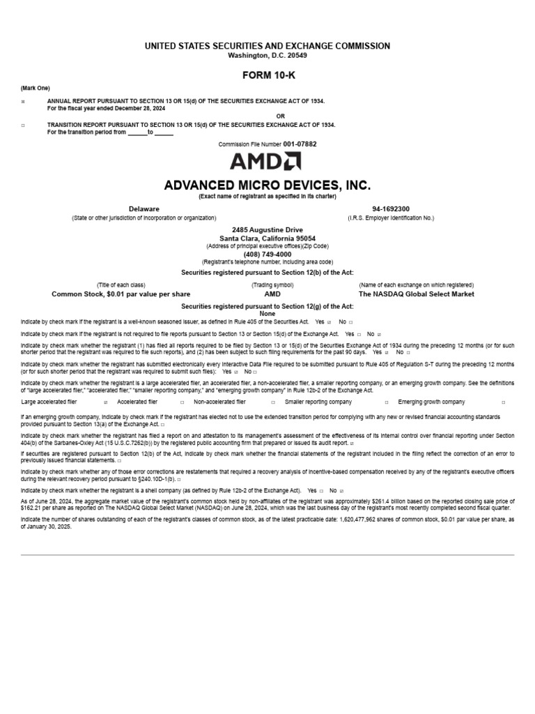 Amd 20250205 10k | PDF | Graphics Processing Unit | Field Programmable Gate Array