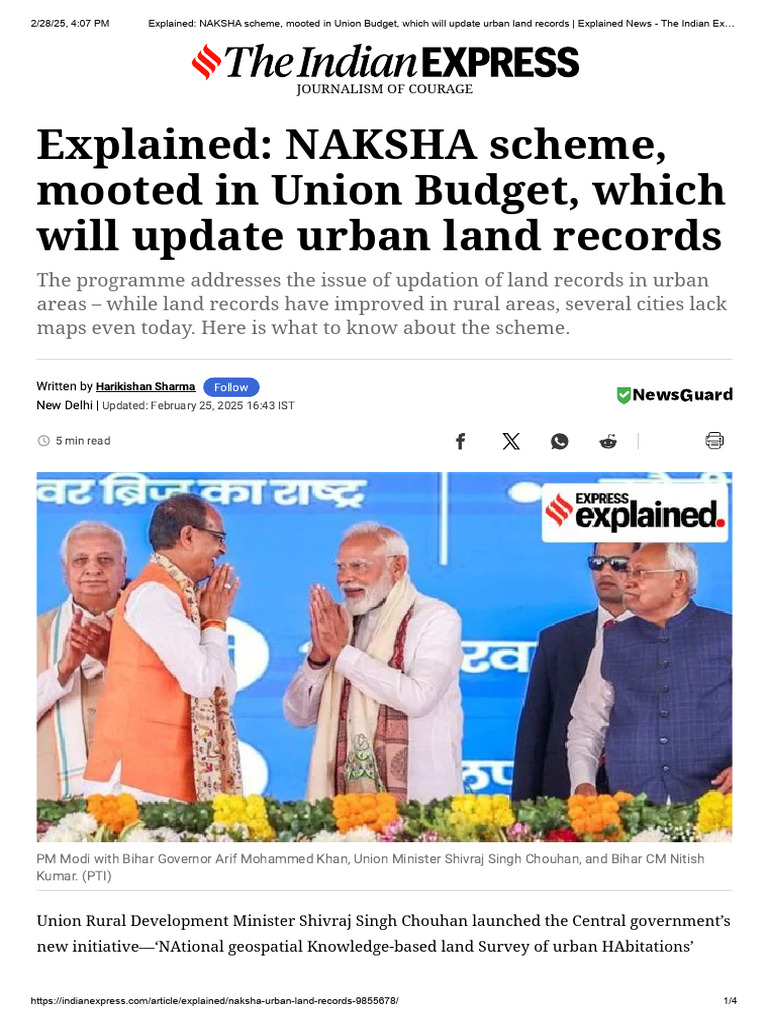 NAKSHA Scheme: Urban Land Records Update | PDF | Unmanned Aerial ...