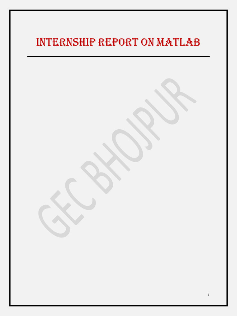 Matlab Report | PDF | Matrix (Mathematics) | Matlab