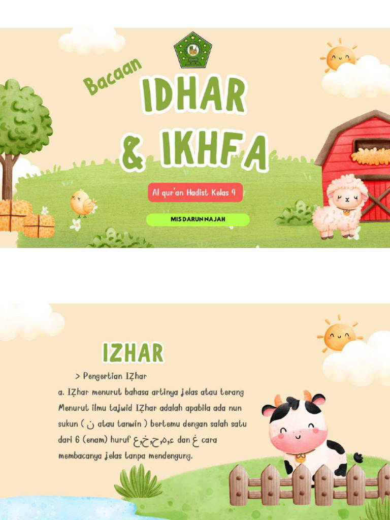 Materi Ajar Izhar & Ikhfa Q Hadis Kls 4 | PDF
