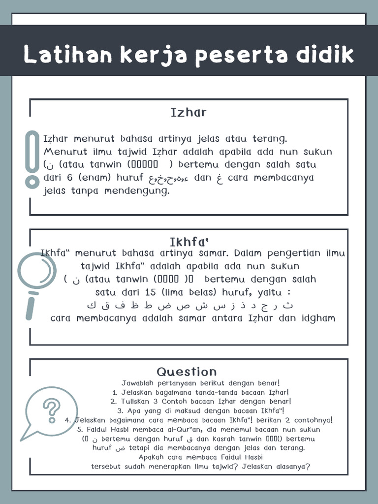 Contoh Bacaan Izhar dan Ikhfa | PDF