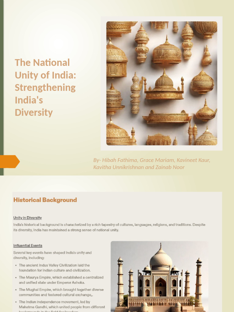 Presentation On National Unity 11-B (G.S PROJECT) | PDF