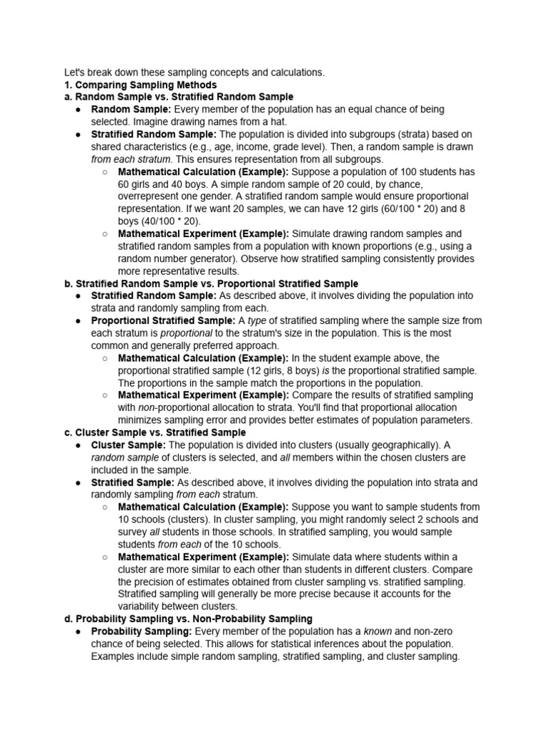 Compare The Following - (Give Example of Mathematica... | PDF | Sampling (Statistics) | Sample ...