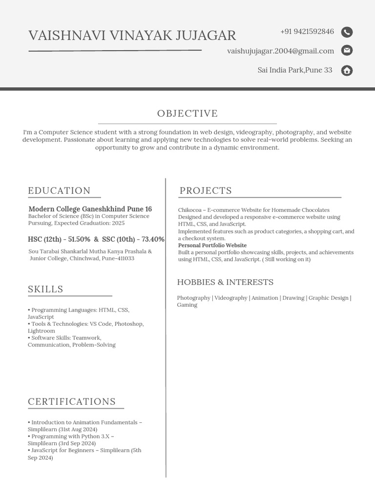 Vaishnavi Vinayak Jujagar | PDF