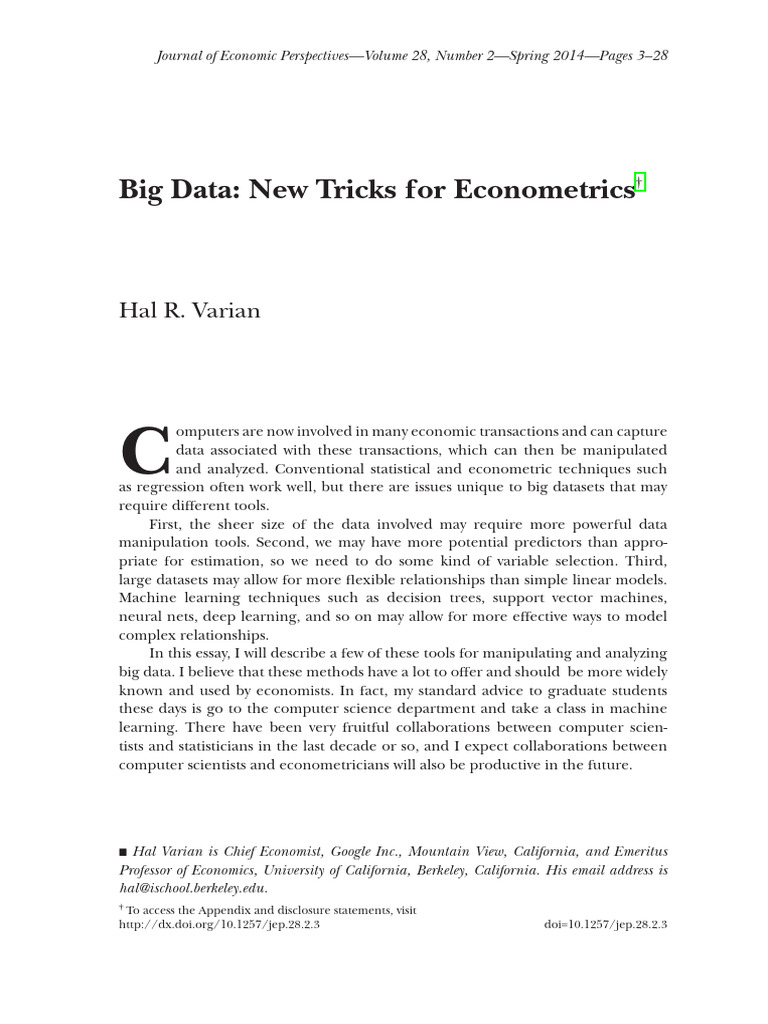 Econometrics Meets Big Data | PDF | Regression Analysis | Cross Validation (Statistics)