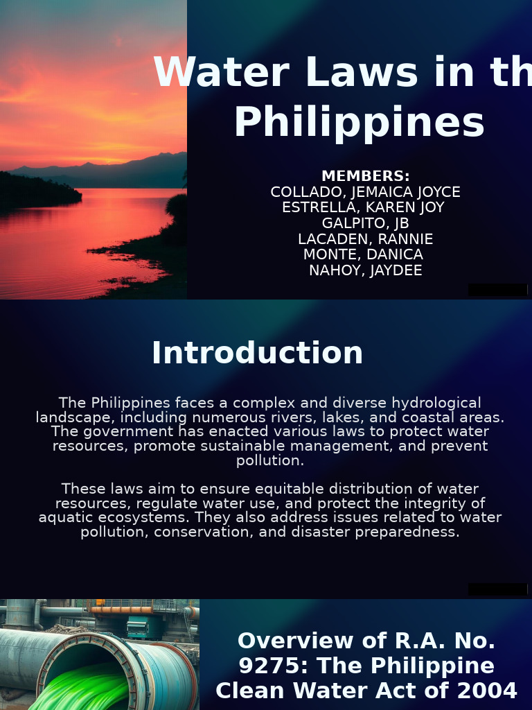 Water Laws and Management in the Philippines | PDF | Water Pollution ...