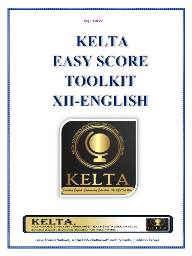 Xii Kelta Easy Score Tool Kit | PDF