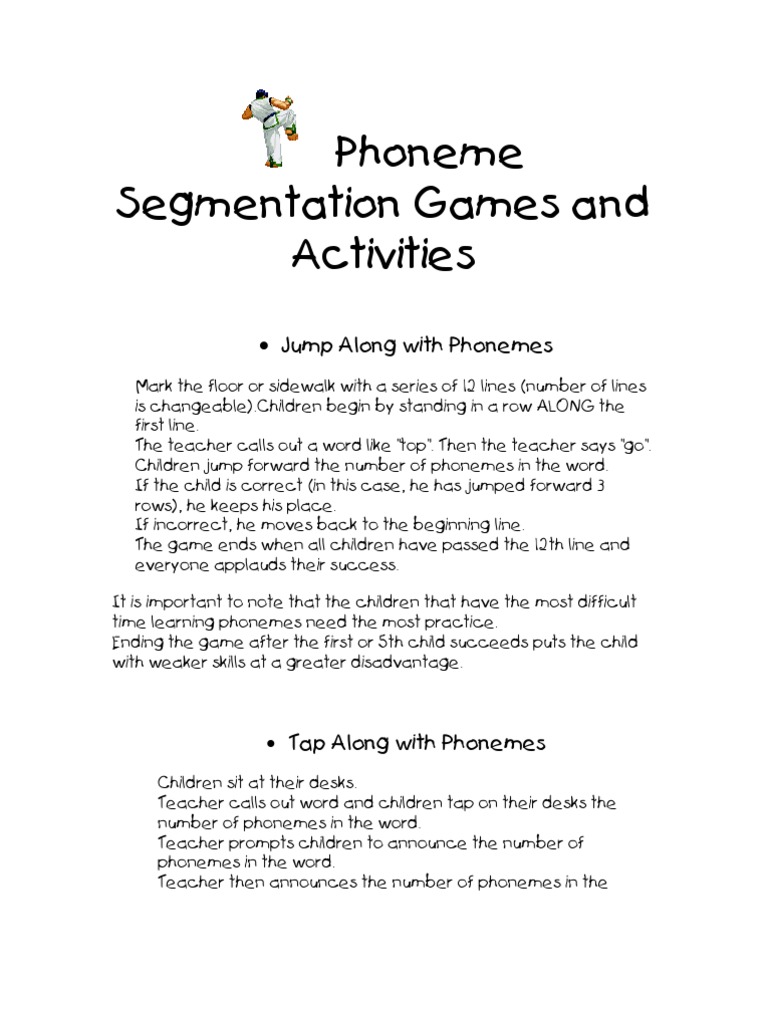 Phoneme Segmentation Activities Guide | PDF | Consonant | Phoneme