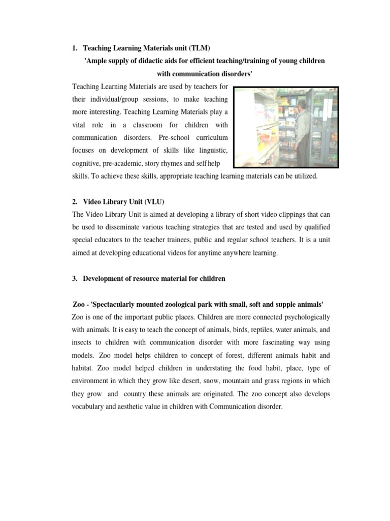 Teaching Learning Materials Unit 1 | PDF | Zoo | Learning