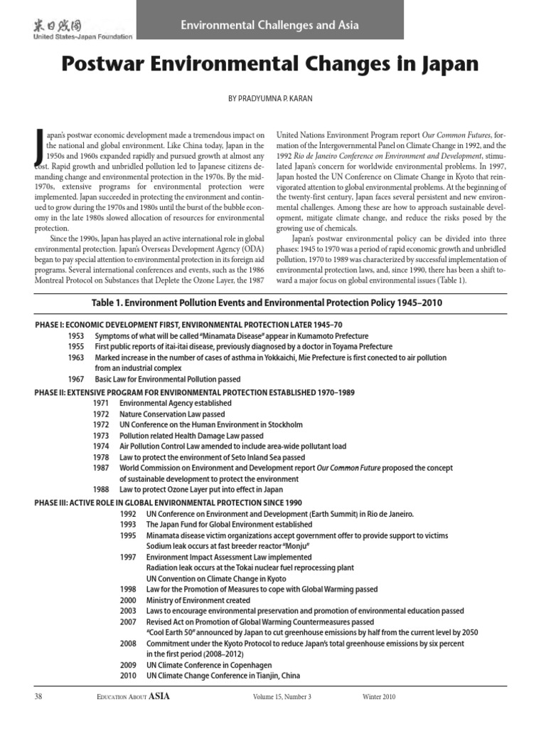 Japan's Environmental Policy Evolution | PDF | Environmental Protection ...