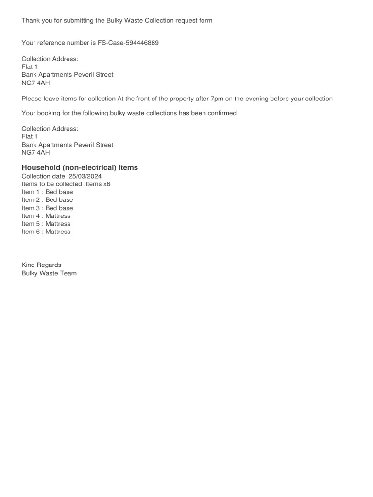 Bulky Waste Request Form.fs594446889 | PDF