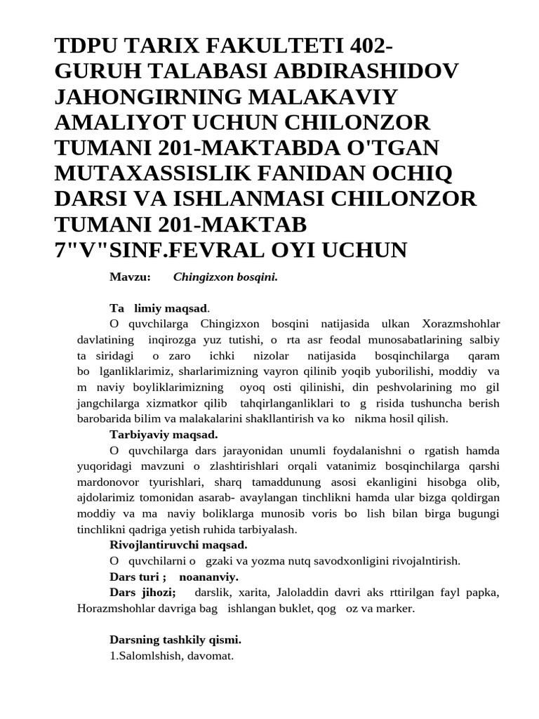 Chingizxon Bosqini va Xorazmshohlar | PDF