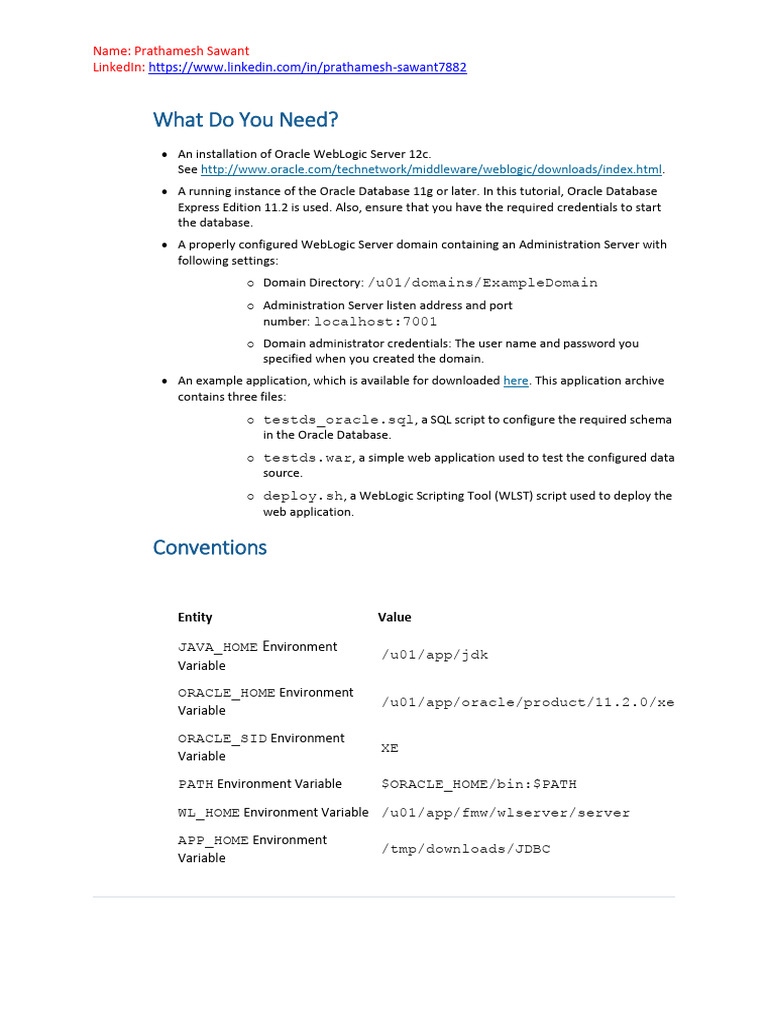 Configure a JDBC Data Source in Oracle WebLogic Server 1700453941 | PDF ... Configure a JDBC Data Source in Oracle WebLogic Server 1700453941 | PDF ...