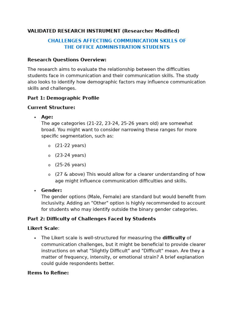 Communication Skills Challenges in Students | PDF | Communication ...