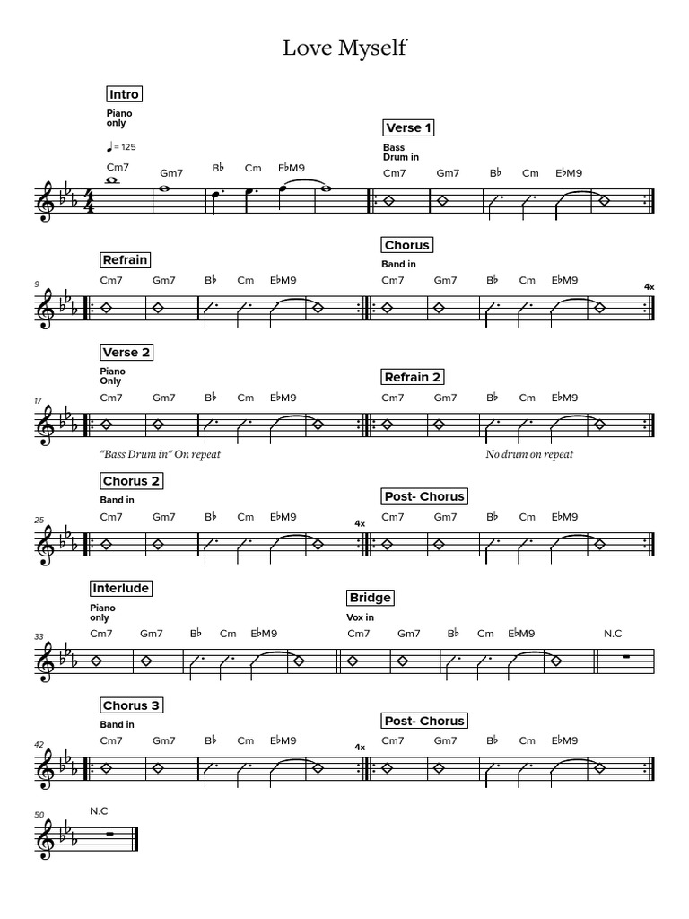 Love Myself | PDF | Refrain | Song Structure