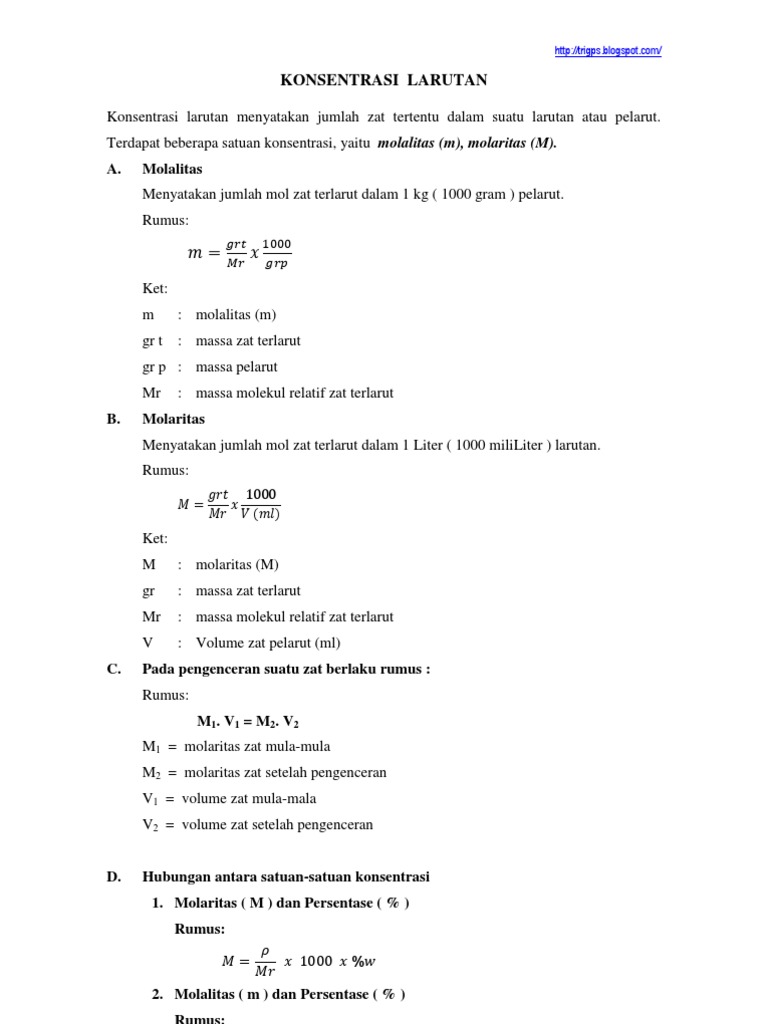 Konsentrasi Larutan | PDF