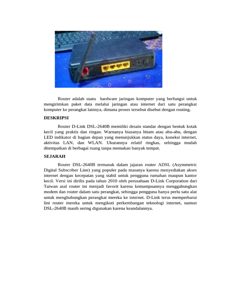 Router D-Link DSL-2640B | PDF