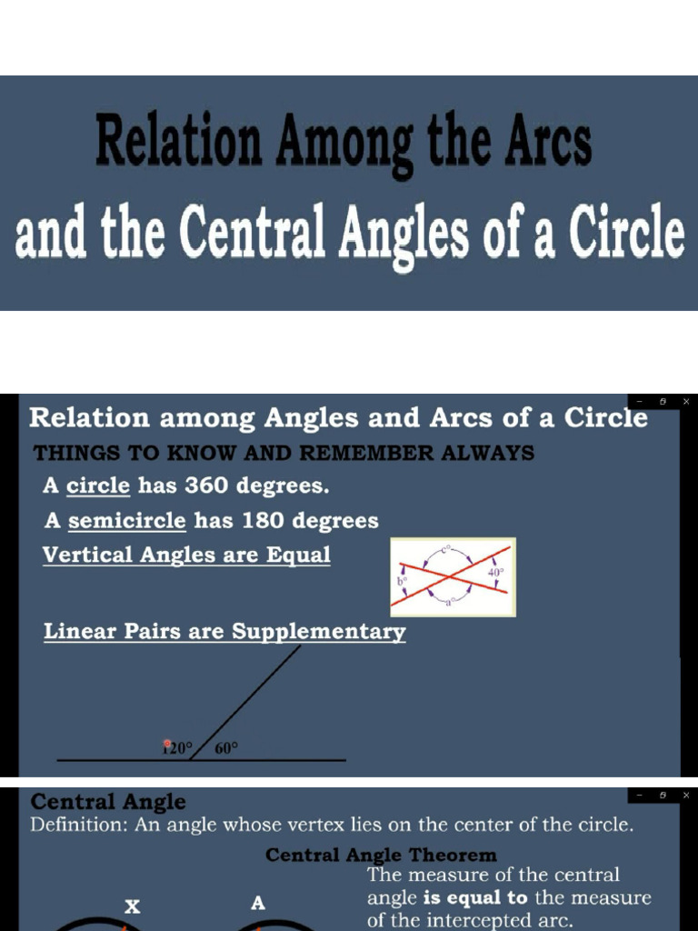 Relation-Among-Angles-and-Arcs-of-a-Ciicles | PDF