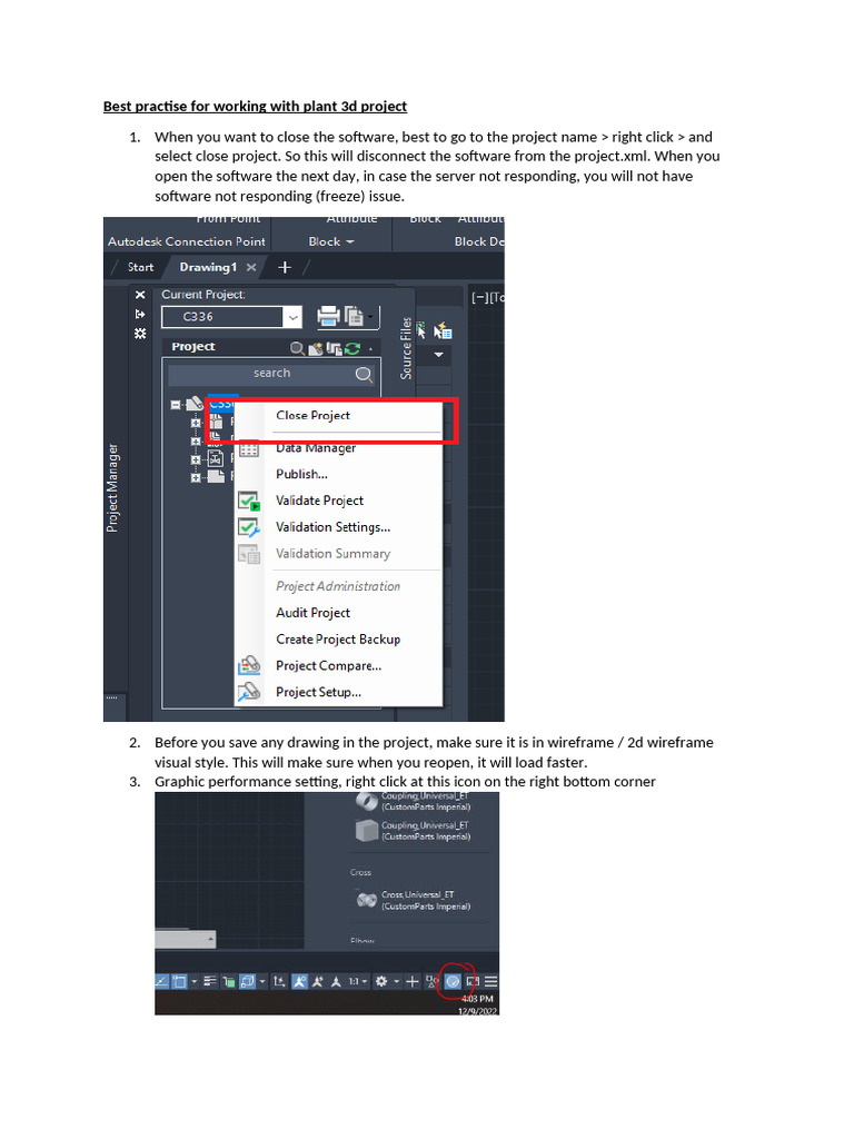 Best Practise For Working With Plant 3d Project | PDF