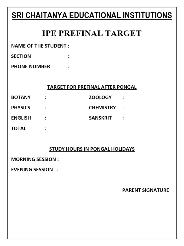 Bipc Ipe Target | PDF