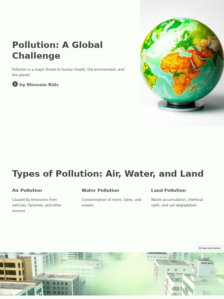 Pollution A Global Challenge | PDF | Pollution | Water Pollution