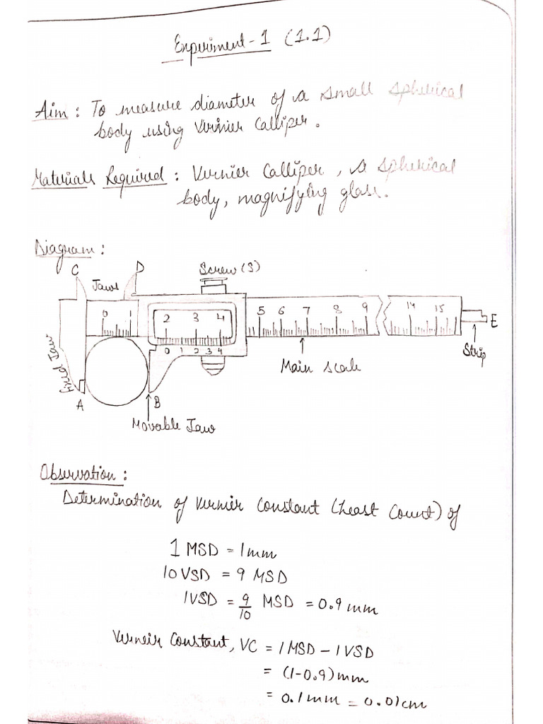 Physics Practical File Class 11 | PDF
