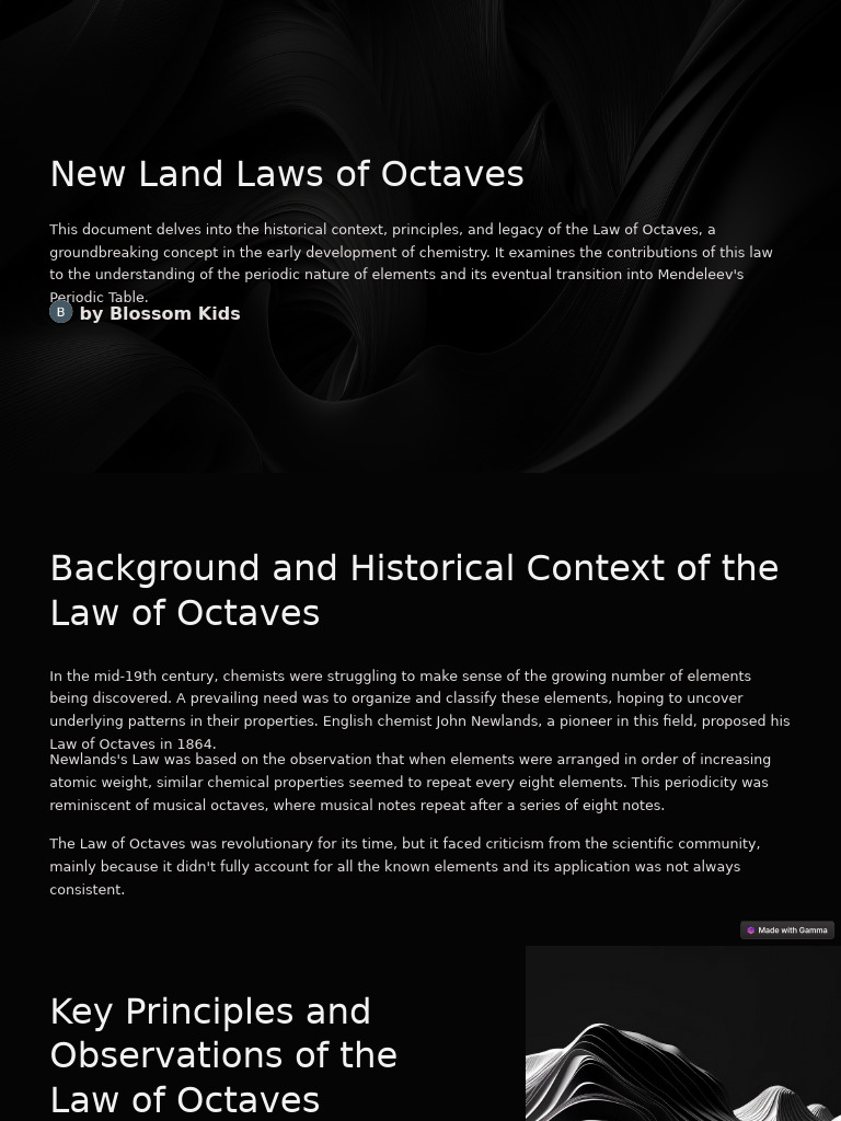 New Land Laws of Octaves | PDF | Chemical Elements | Periodic Table