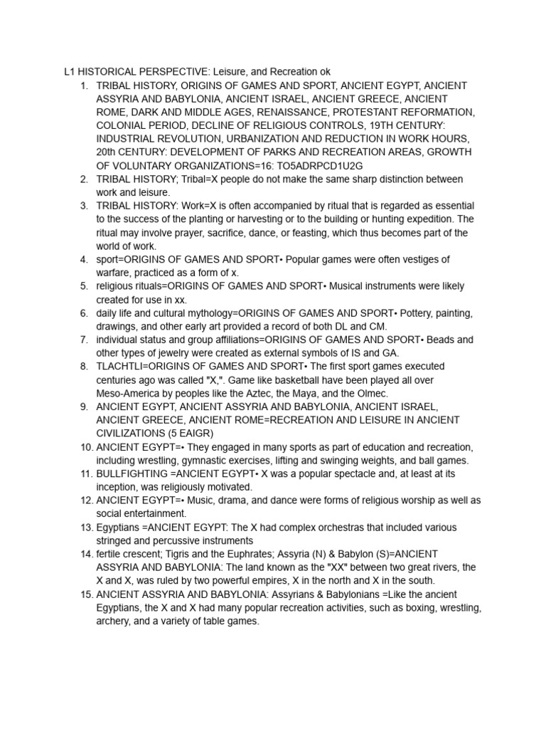 RECREATION | PDF | Babylonia | Recreation