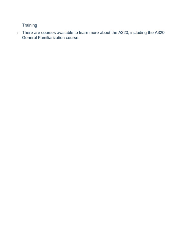 Training of A320 | PDF