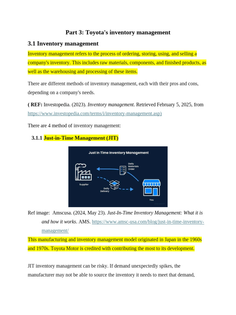 Part3 - Toyota's Inventory Management - LOG | PDF | Lean Manufacturing ...