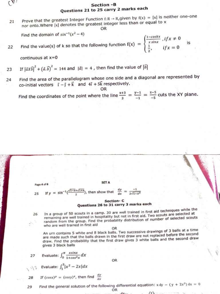 Maths Cluster paper set A | PDF