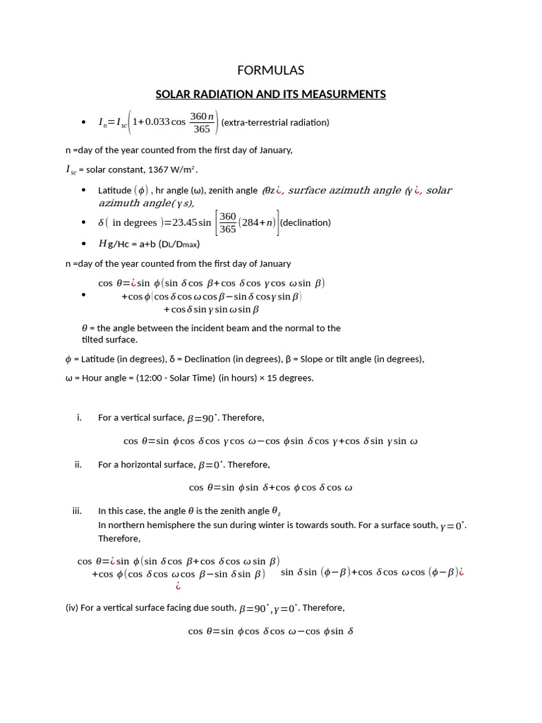 FORMULAS (1) | PDF | Angle | Astronomy