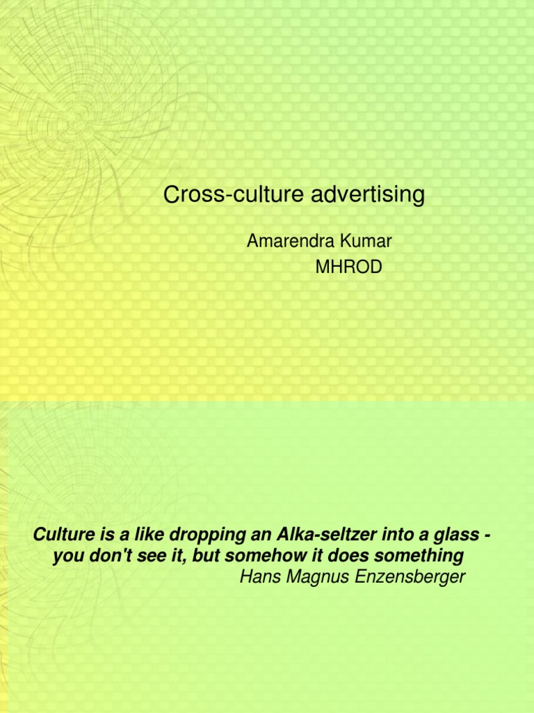 Understanding Cultural Differences in Cross-Cultural Advertising | PDF ...