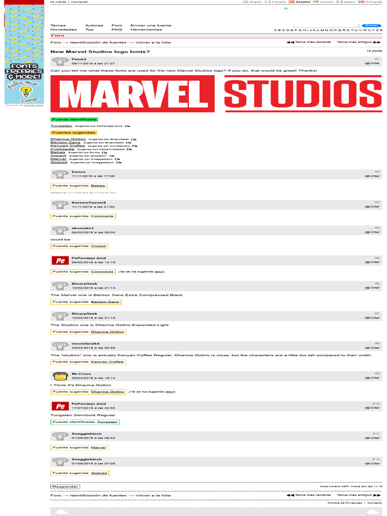 Fuentes del logo de Marvel Studios | PDF