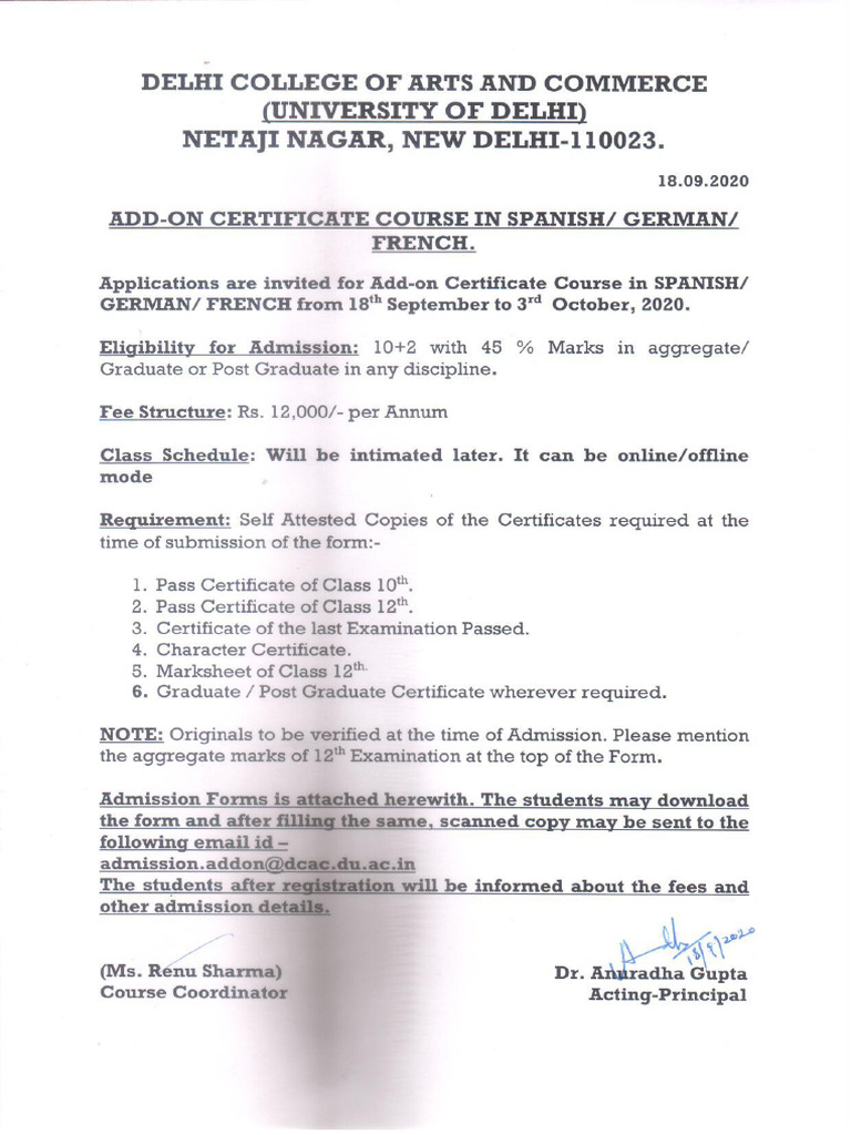 Add On Certificate Course | PDF