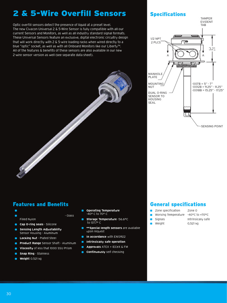 Overfill Sensor 2 5 Wire | PDF | Manufactured Goods | Equipment