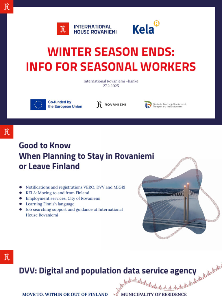 Rovaniemi Guide for Seasonal Workers | PDF | Unemployment Benefits ...