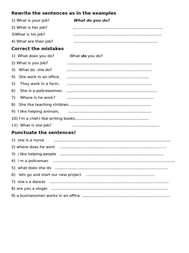 Rewrite The Sentences As in The Examples | PDF