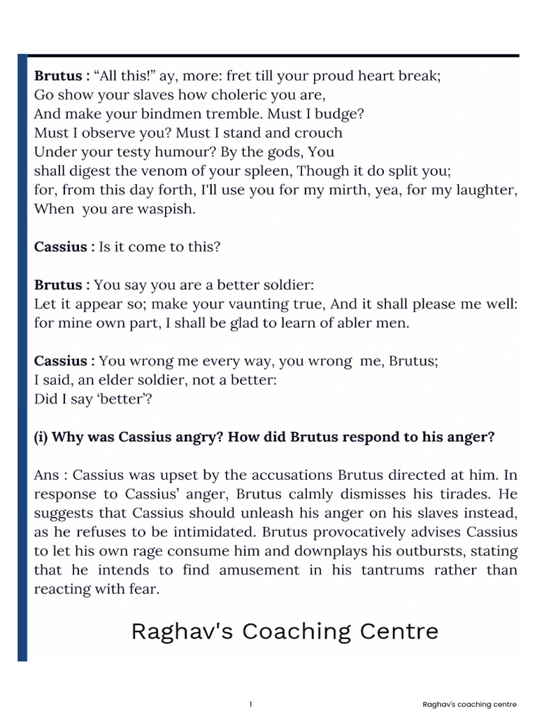 Raghav's - Julius Caesar Q&A | PDF