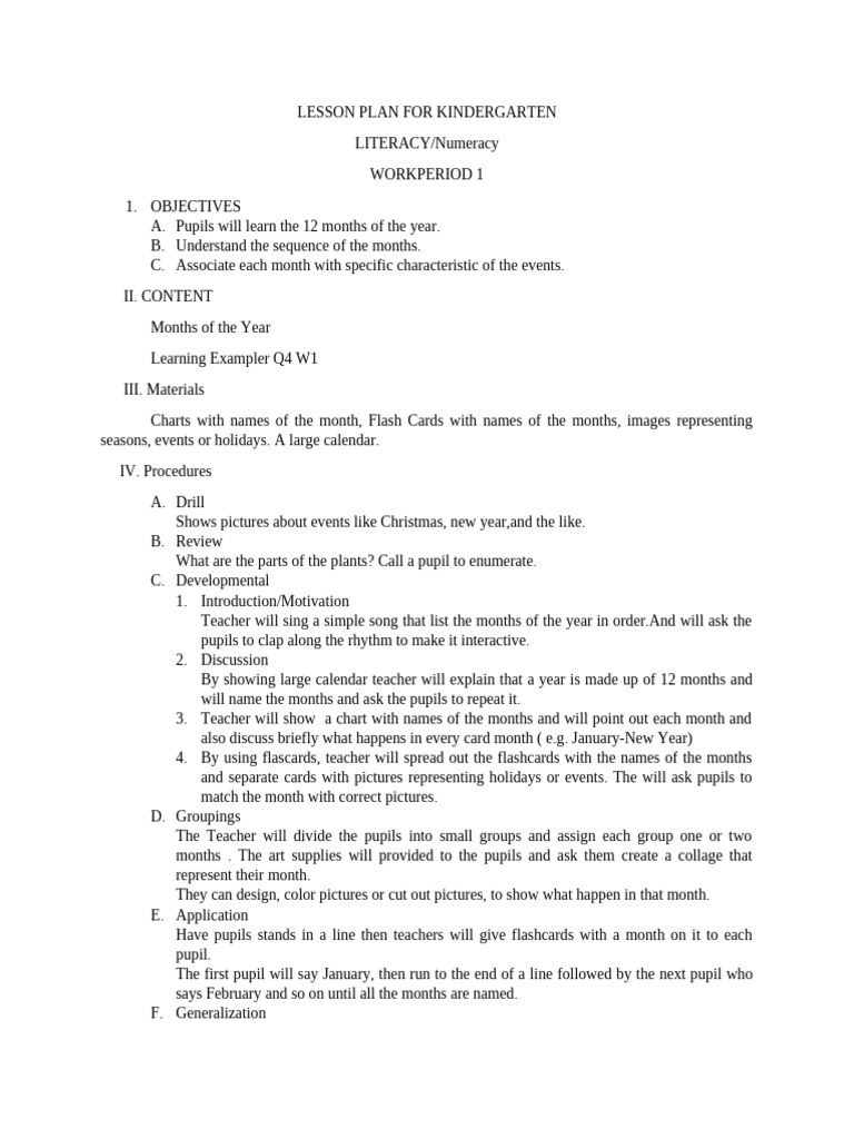 Lesson Plan For Kindergarten Is Feb. 18, 2025 | PDF | Lesson Plan ...