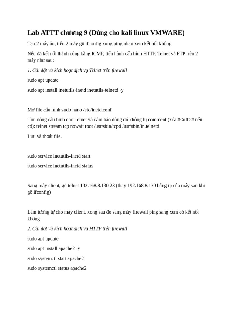 Lab ATTT Chương 9 | PDF