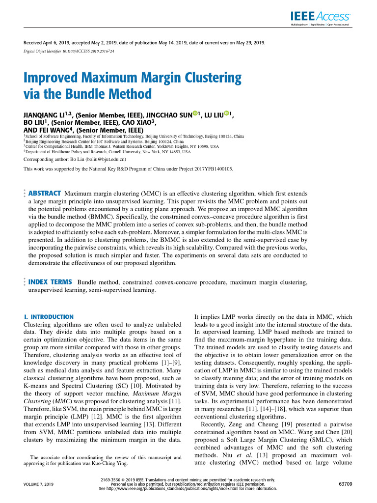Improved Maximum Margin Clustering Via The Bundle Method | PDF | Support Vector Machine ...